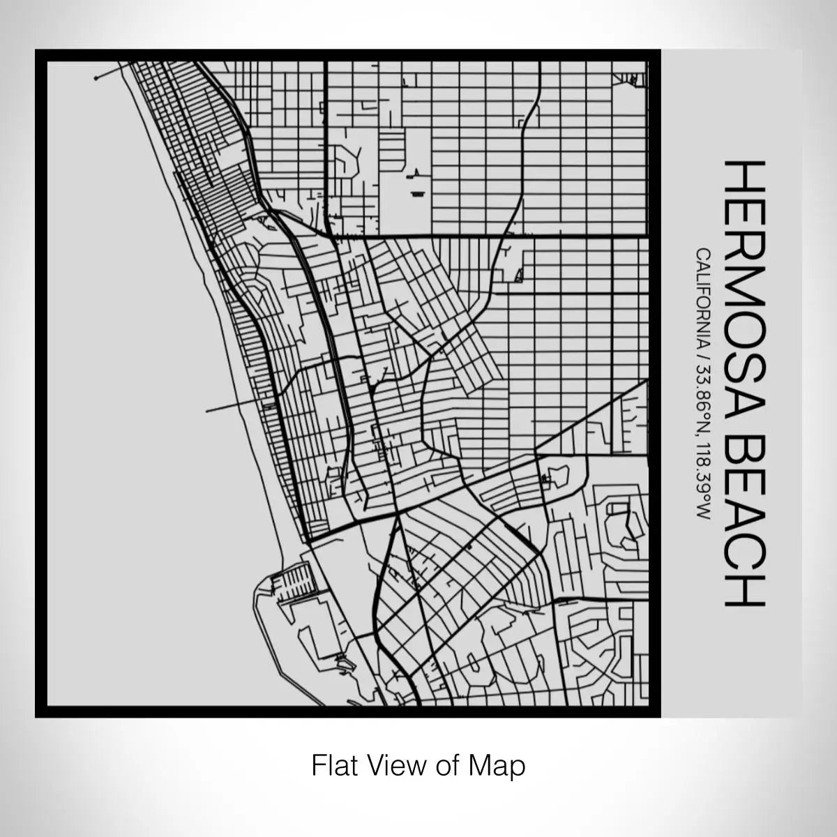 Hermosa Beach Map 17oz Tactile Lines Map Tumbler in Stainless Steel ...